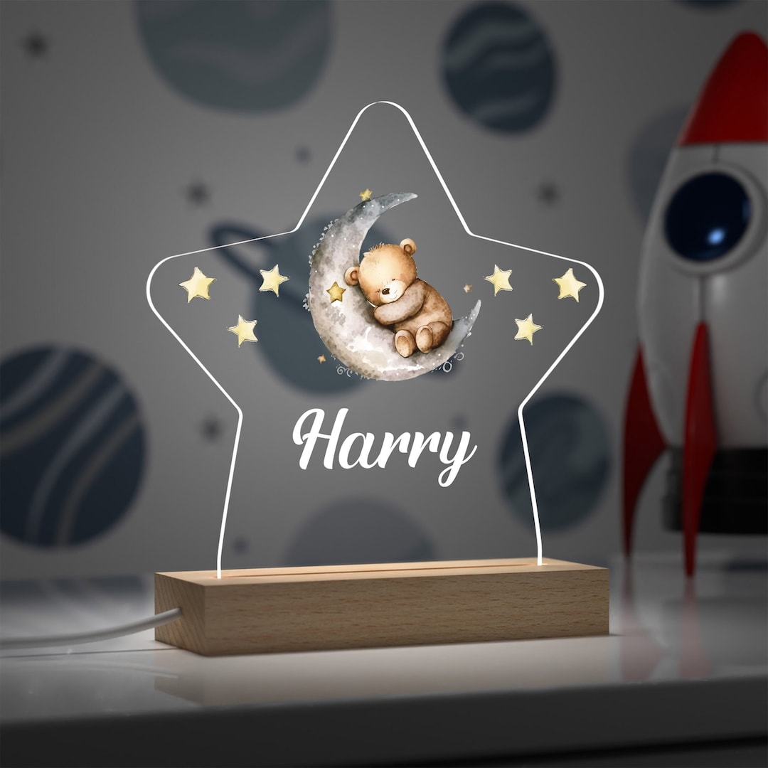 Girls Boys Star Night Light, Baby Nursery Decor, Baby Boy Gift, Baby ...