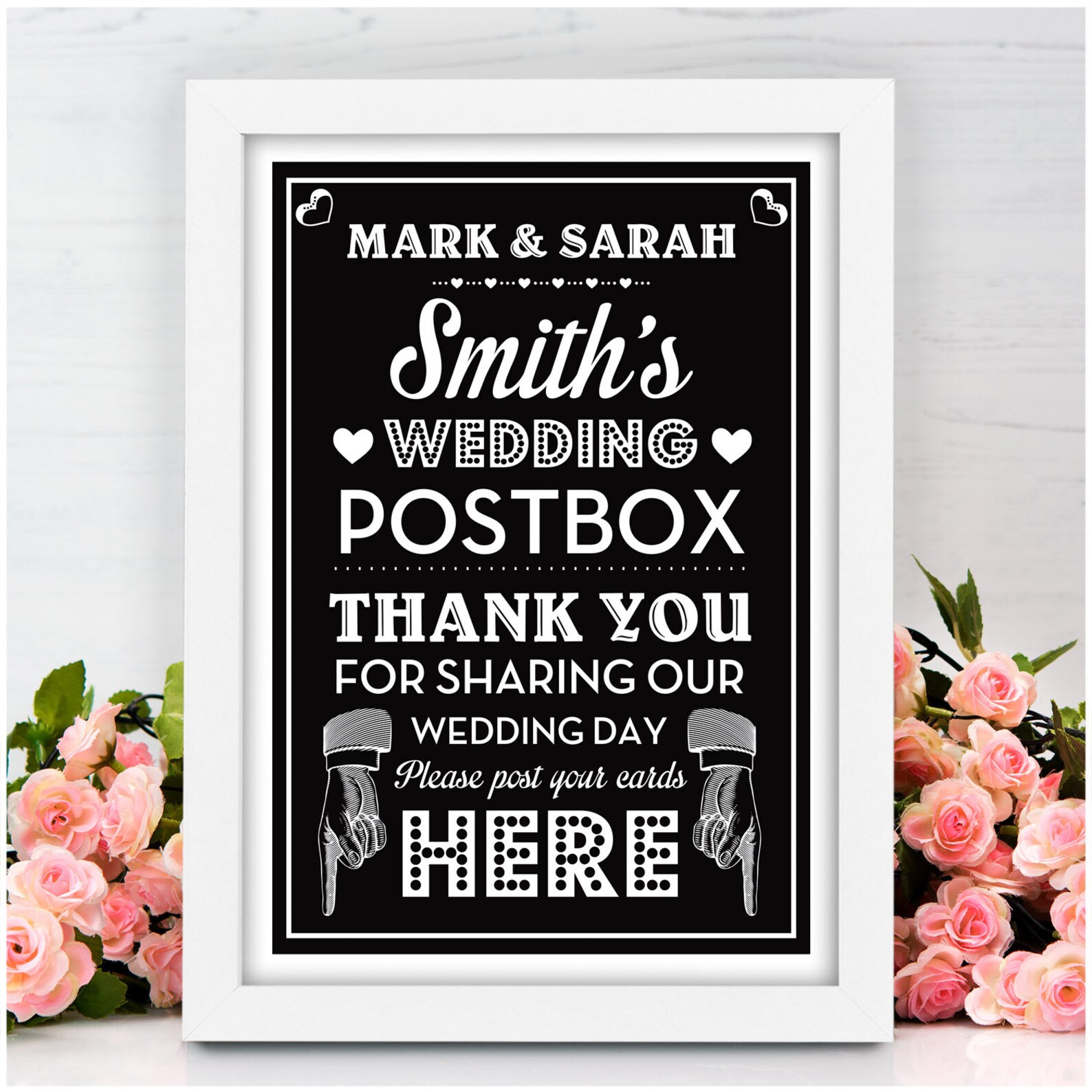 Wedding Postbox Sign Personalised Wedding Card Post Box Sign - Etsy