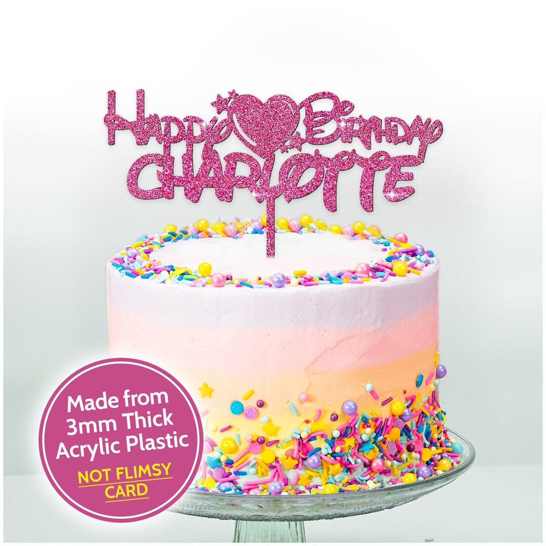 Custom Kids Birthday Cake Topper - Personalised ANY NAME Birthday Cake ...