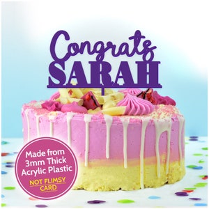 Congratulations Cake Topper - PERSONALISED A Levels GCSE Exam ...