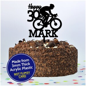 Cycling Cake Topper Personalised Bike Cake Topper Happy Birthday ...