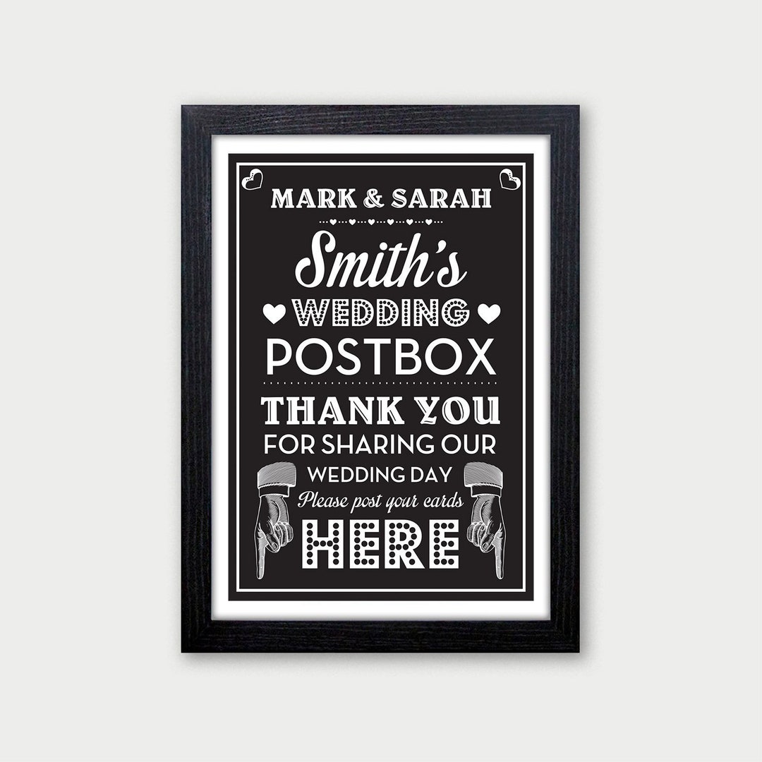Wedding Postbox Sign Personalised Wedding Card Post Box Sign Cards and ...