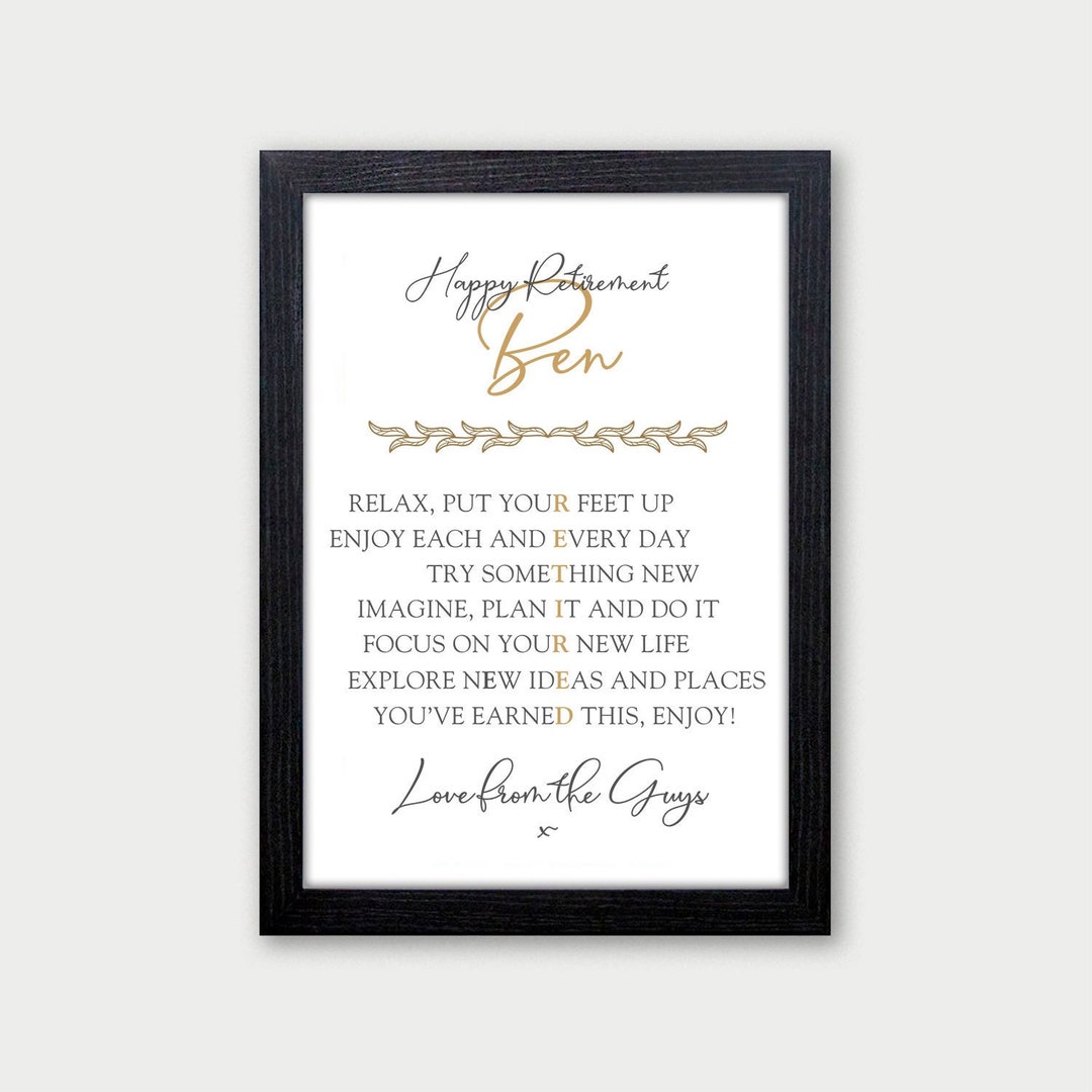 Personalised Retirement Gifts for Men, Retirement Poem, Retirement ...