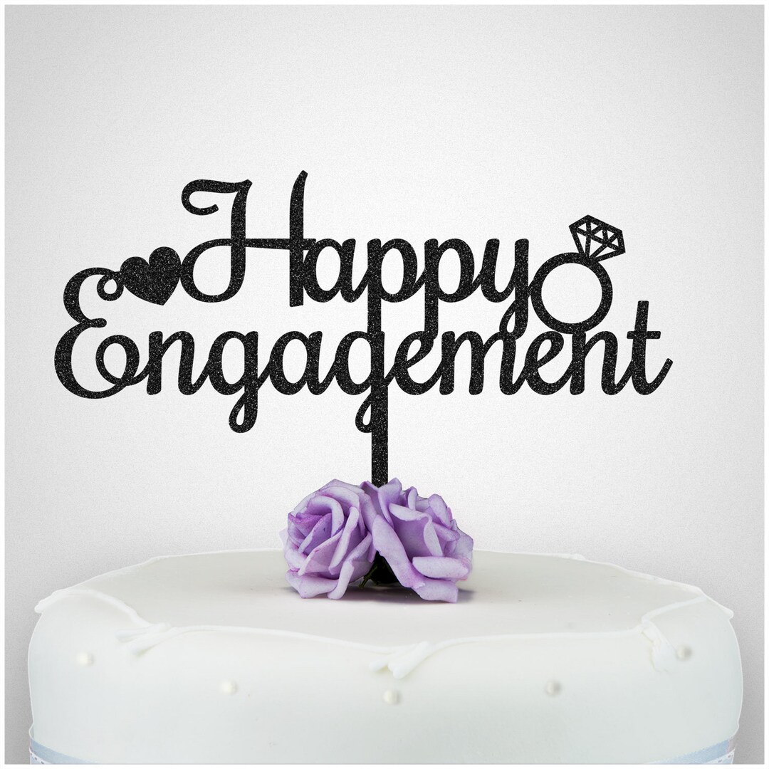 Topper de pastel de compromiso feliz decoración de pastel de fiesta de ...