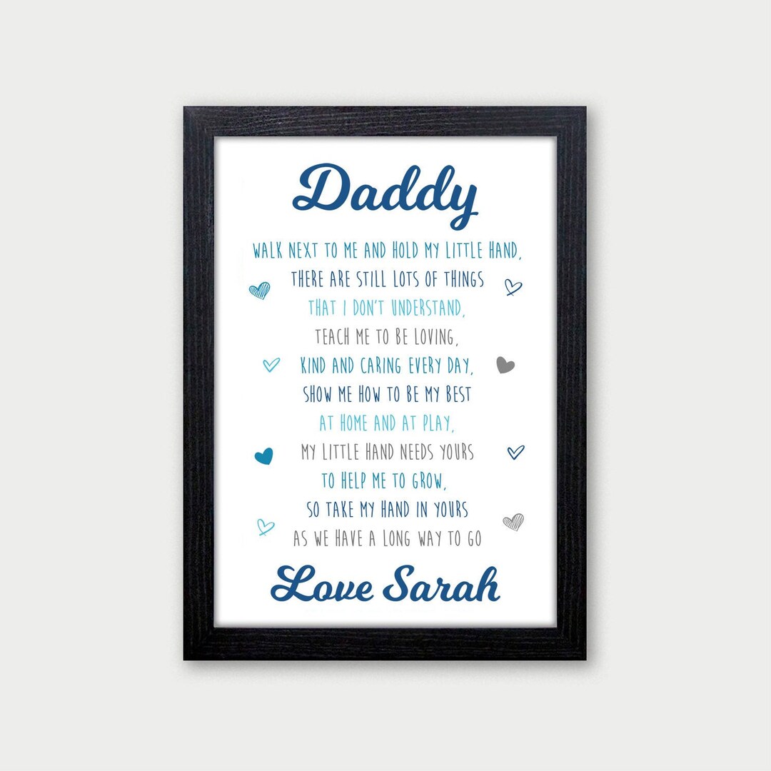 Daddy Personalised Poem Walk Next to Me Dad Daddy Grandad 1st First ...