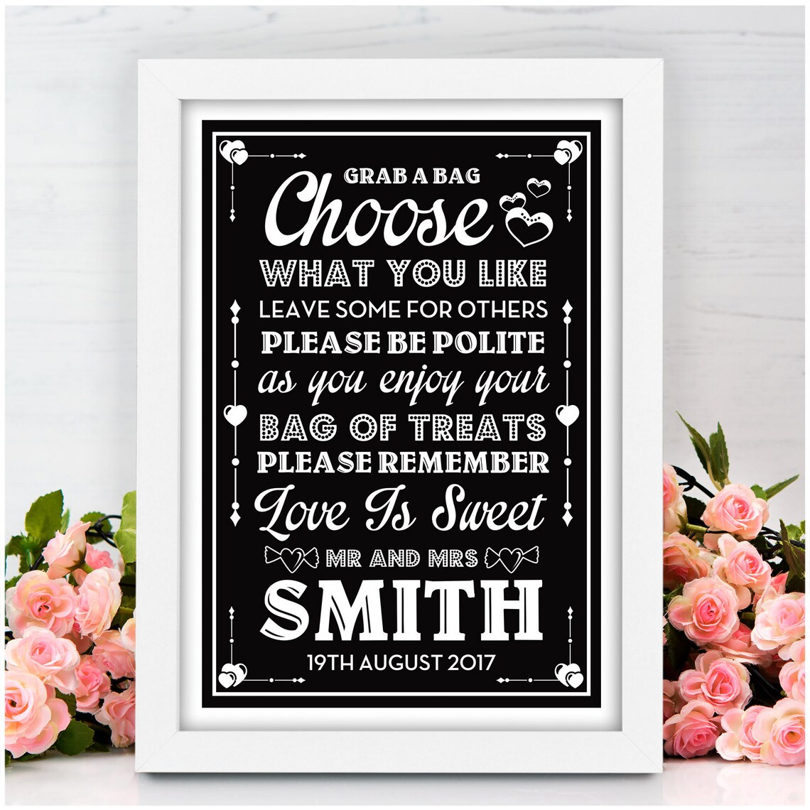 Wedding Sweetie Buffet Sign Personalised Sweet Table Sign | Etsy