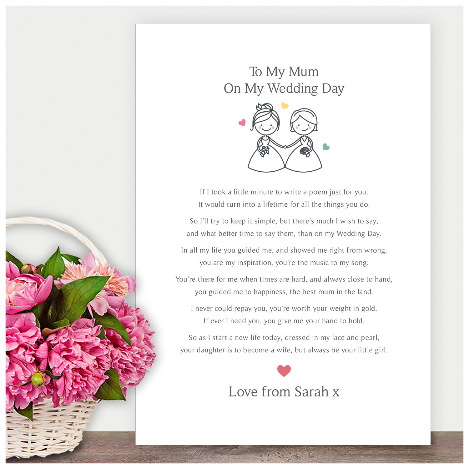 Mother of the Bride Poem Gift Personalised Mother of the | Etsy