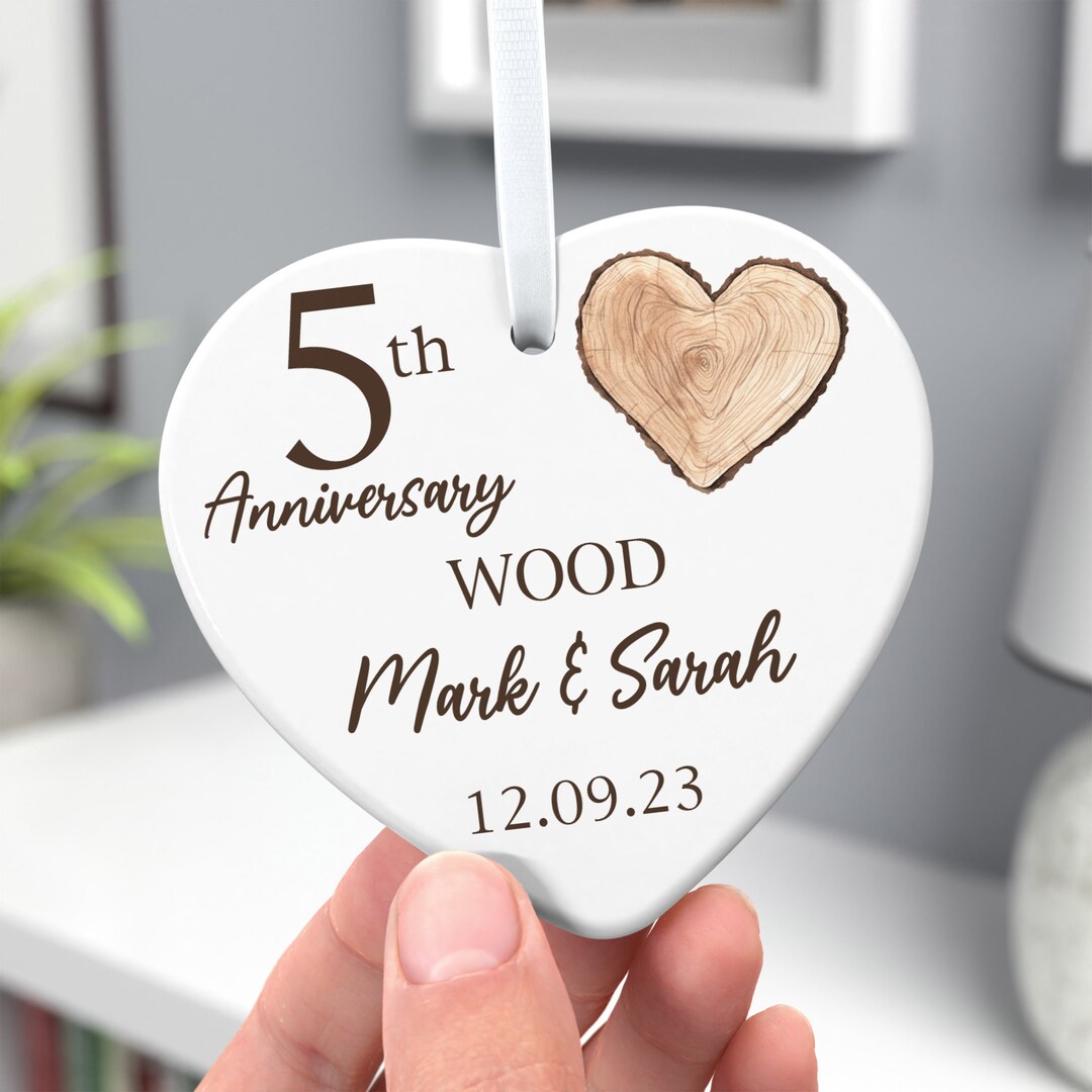 Personalised 5th Wedding Anniversary Gift Wood Anniversary Gift 5 Years ...