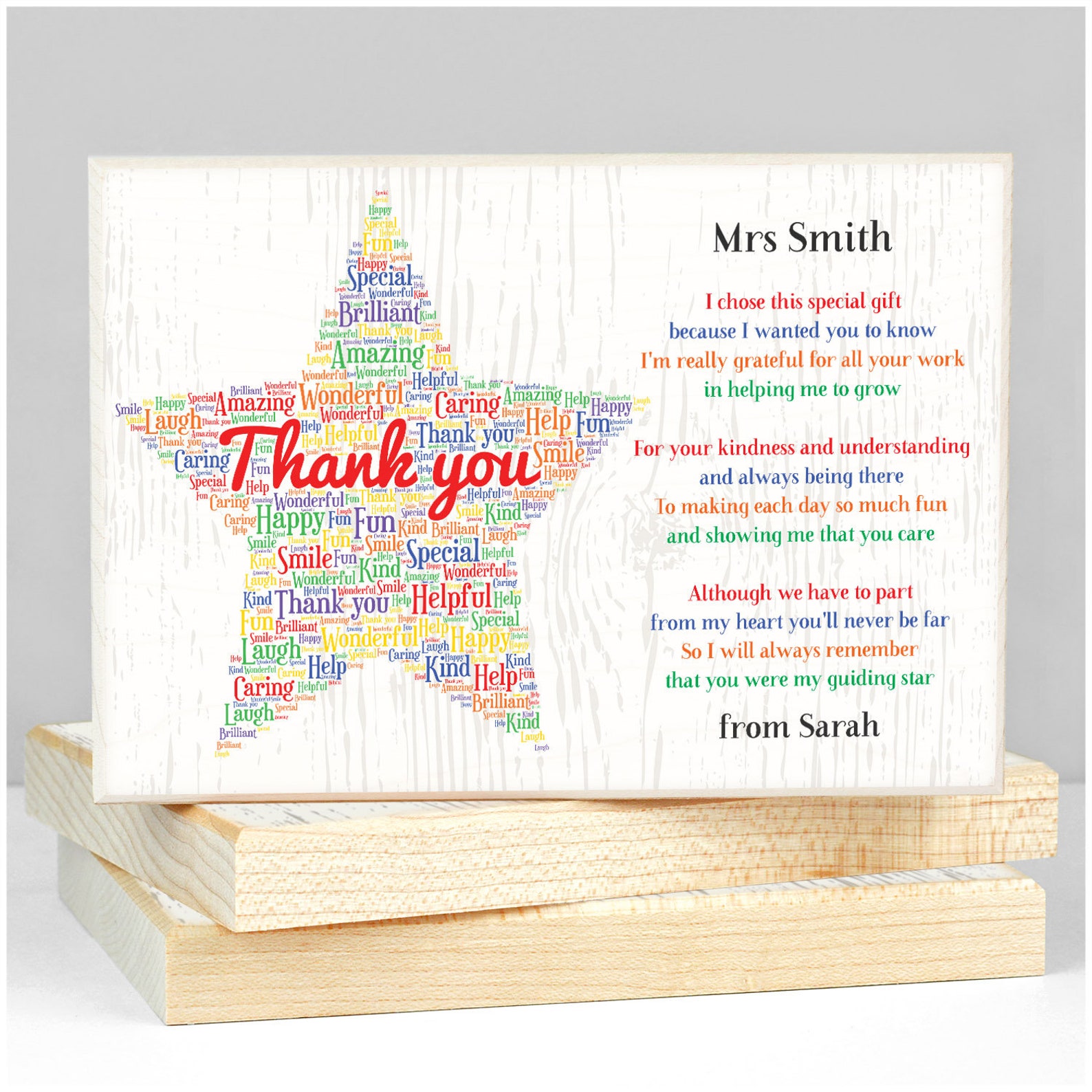 Personalised Thank You Teacher Gifts STAR School Teacher - Etsy UK