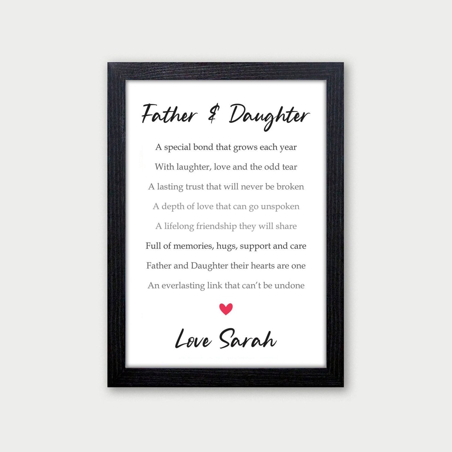 Father & Daughter Poem Print, Gift for Dad, Gift for Daughter, Dad and ...