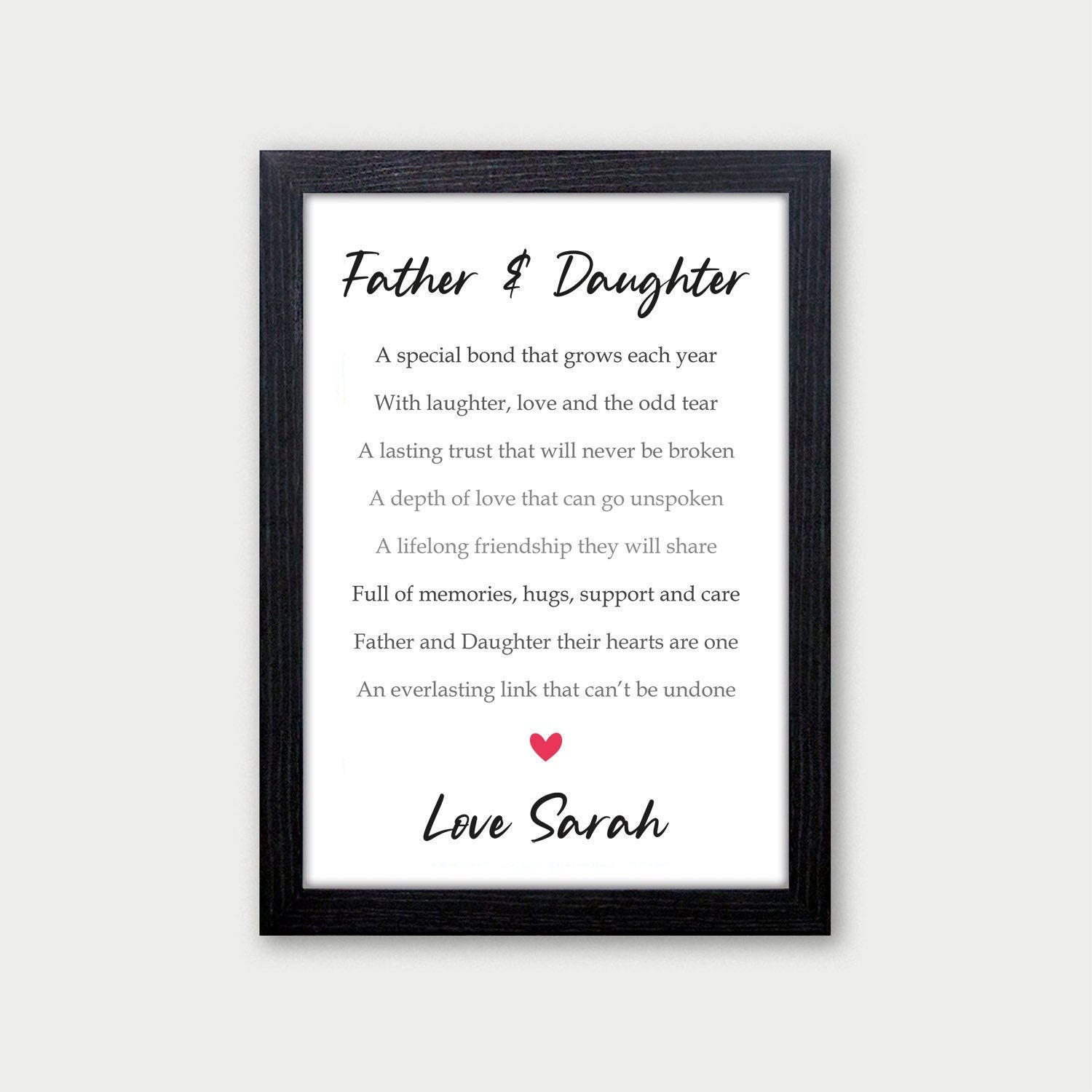 Father & Daughter Poem Print Gift for Dad Gift for Daughter - Etsy UK