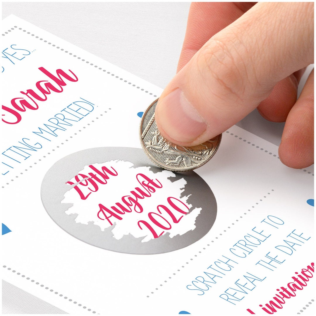 Funky Save the Date - Personalised Save the Date Scratch Cards - Unique ...