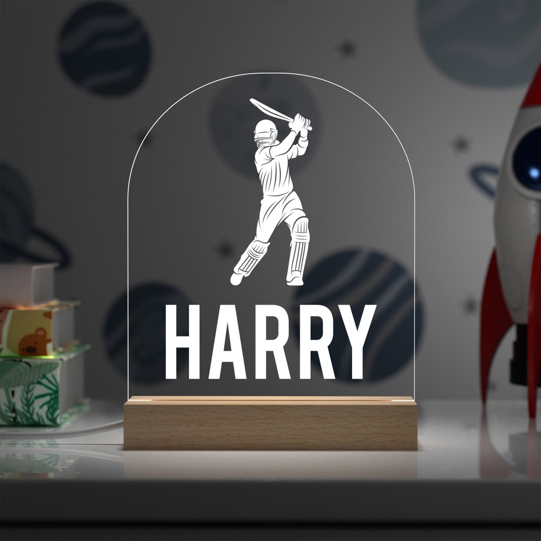 Personalised Cricket Gifts for Men Him Boys | Cricket Night Light ...