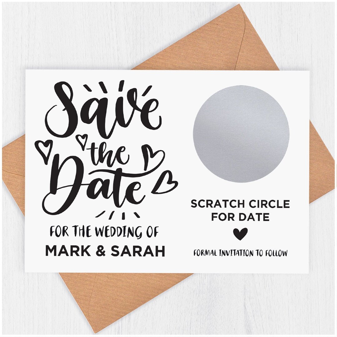 Funky Save the Date Ideas - Personalised Scratch off Save the Date ...