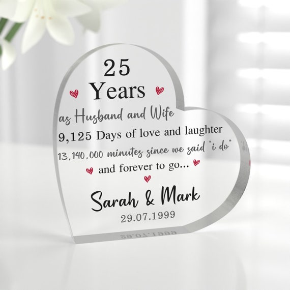 25th Anniversary Present, Personalised 25th Wedding 25th Anniversary Present, Personalised 25th Wedding