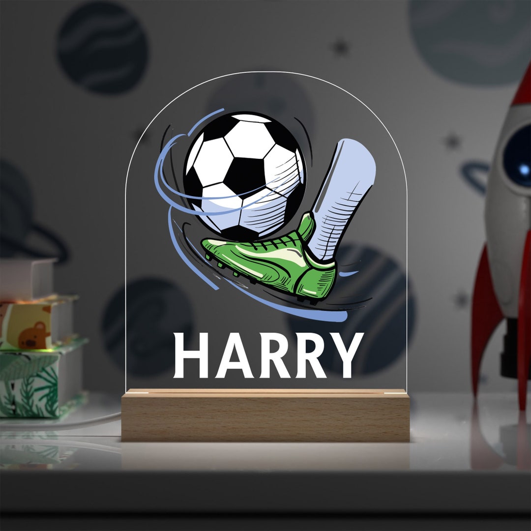 Personalised LED Desk Table Lamp Football Design Night Light, Football ...