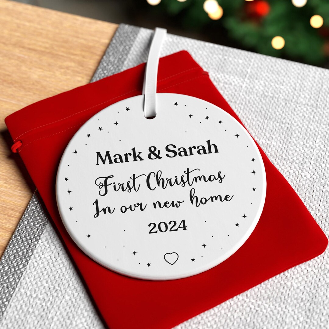 Personalised First Christmas in New Home, Ceramic Bauble, New Home ...