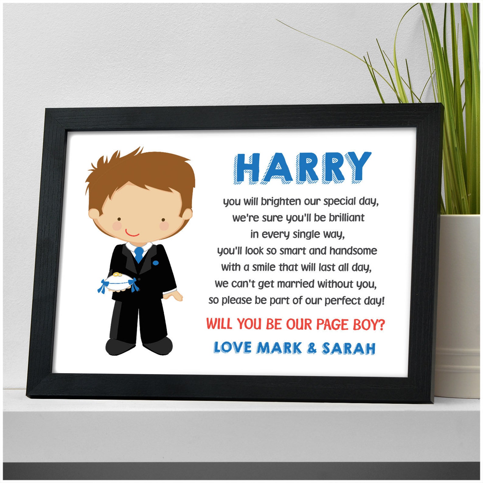 Page Boy Proposal for Boys Personalised Will You Be My Page - Etsy