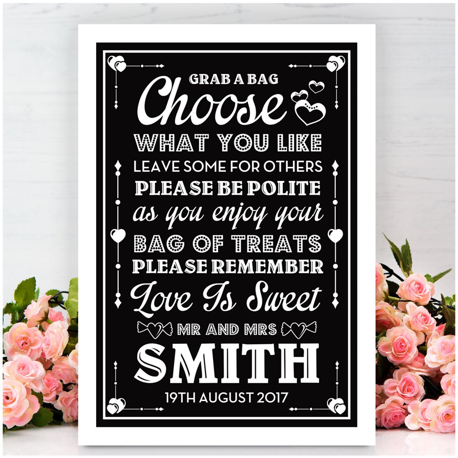 Wedding Sweetie Buffet Sign Personalised Sweet Table Sign | Etsy