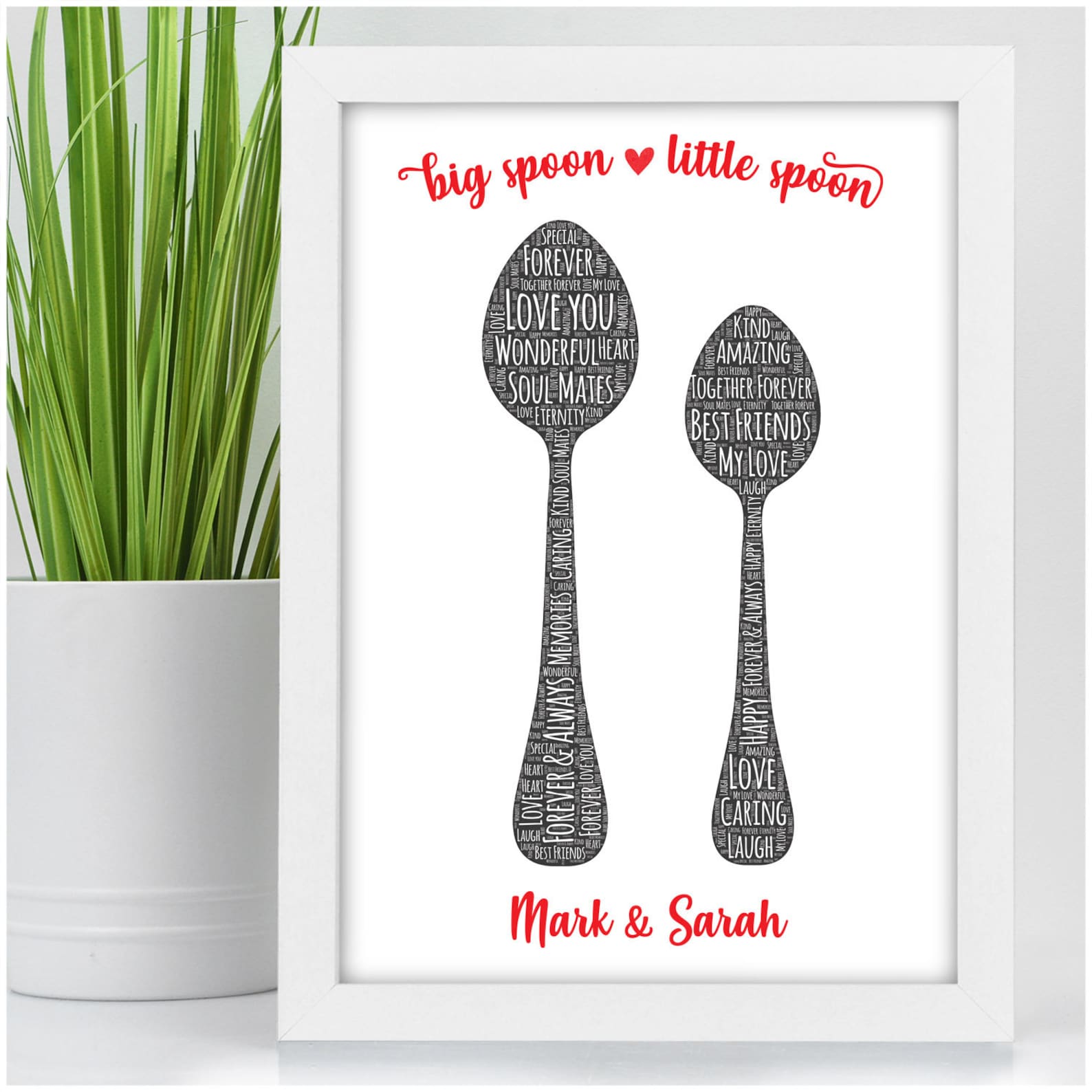 Big Spoon Little Spoon Couples Print Personalised Birthday - Etsy