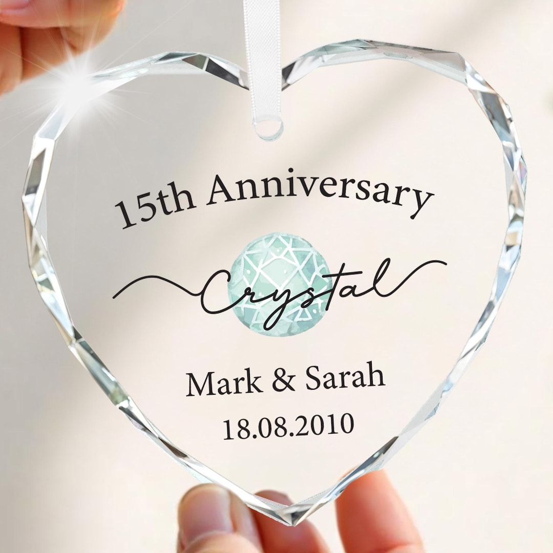 Personalised 15th Wedding Anniversary Gifts, Crystal Wedding ...