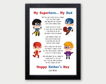 Superhero Dad Poem | Etsy UK