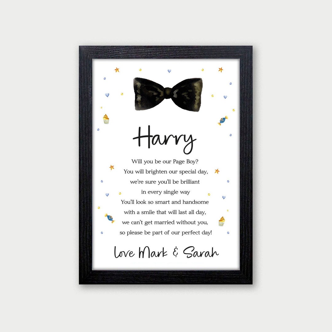 Personalised Page Boy Gift, Will You Be My Page Boy, Page Boy Proposal ...
