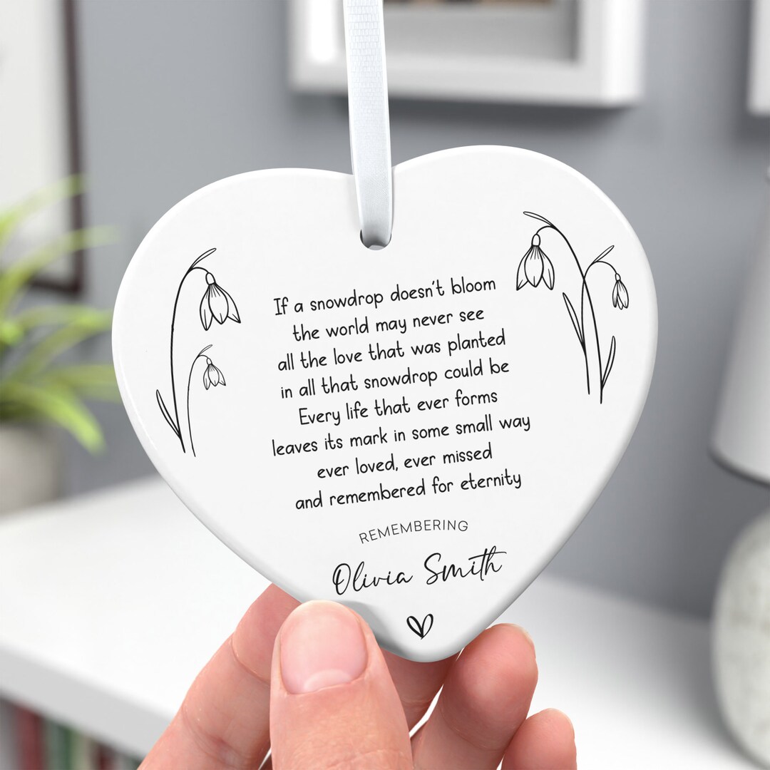 Snowdrop Miscarriage Gift, Baby Born Sleeping, Sympathy, Bereavement ...