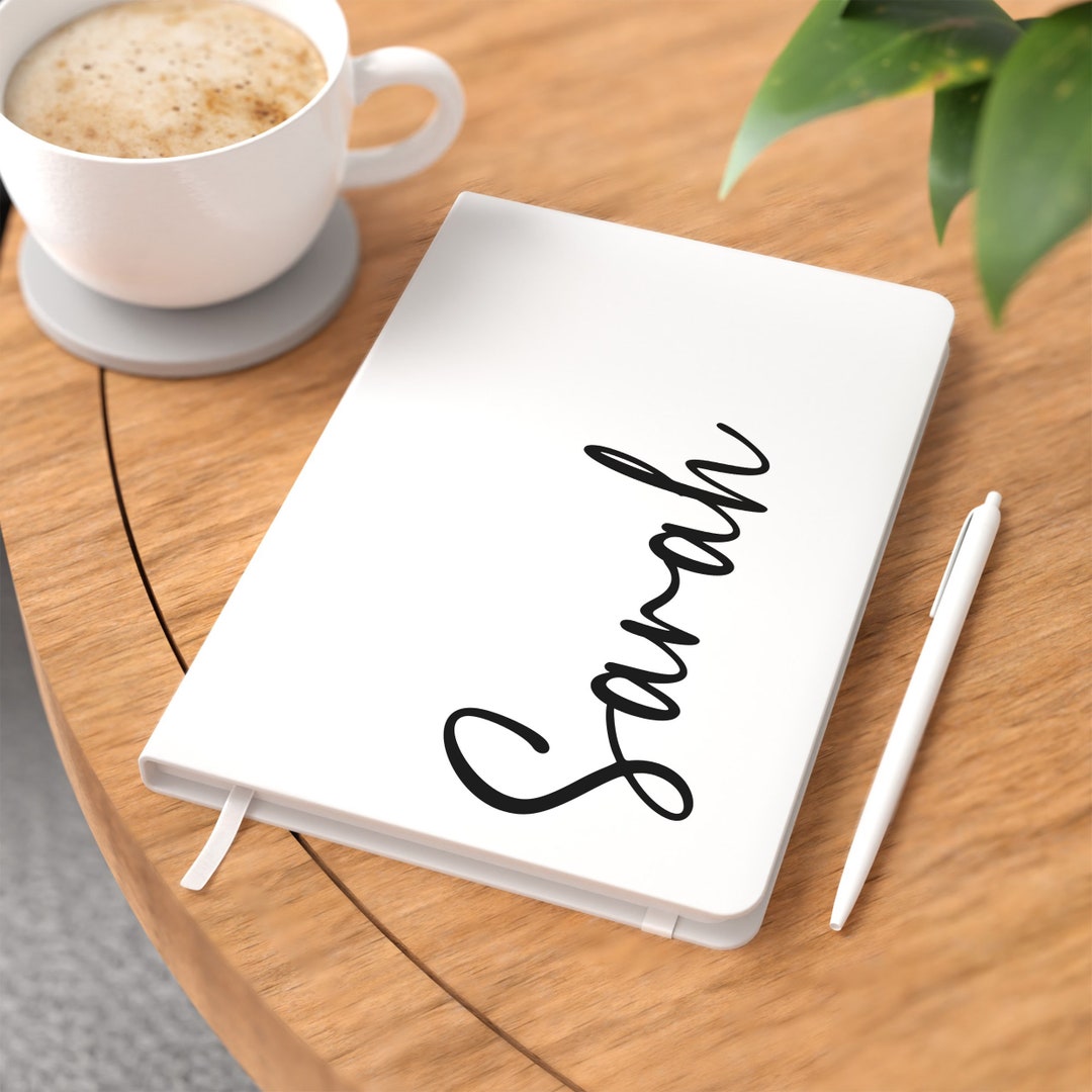 Name Notebook Gift - Personalised Notebook - White Hardback ...