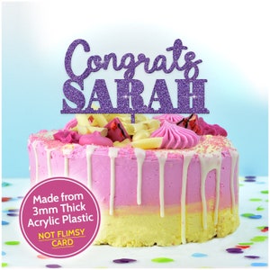 Congratulations Cake Topper - PERSONALISED A Levels GCSE Exam ...