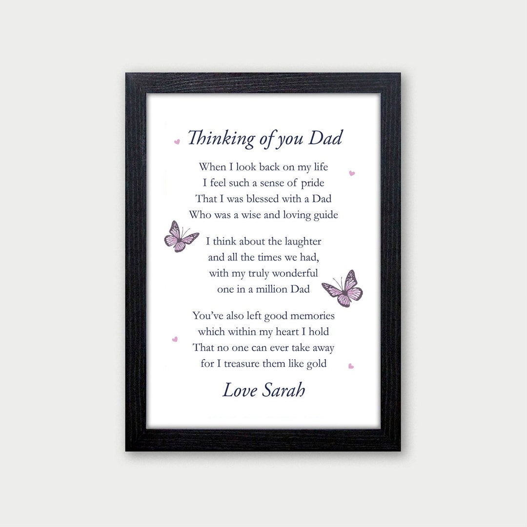Fathers Day Memorial Poem Gift in Loving Memory of Dad Grandad ...