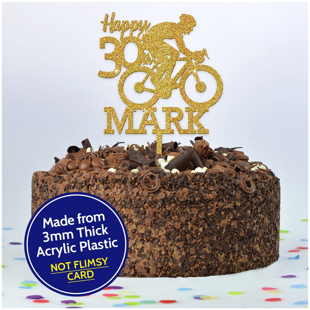 Cycling Cake Topper Personalised Bike Cake Topper Happy Birthday ...