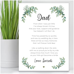 Father of the Bride Gift, Father of the Bride Print, Father of the ...