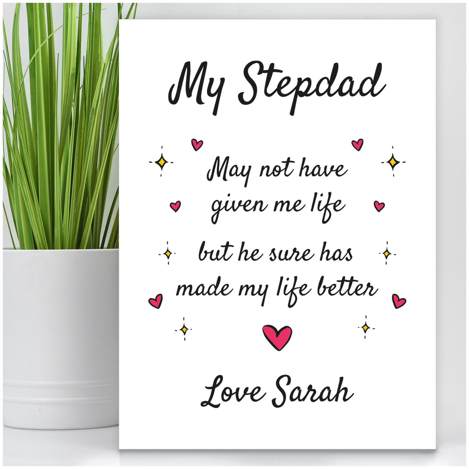 Step Dad Print Gifts for Stepdad Personalised Step Dad | Etsy