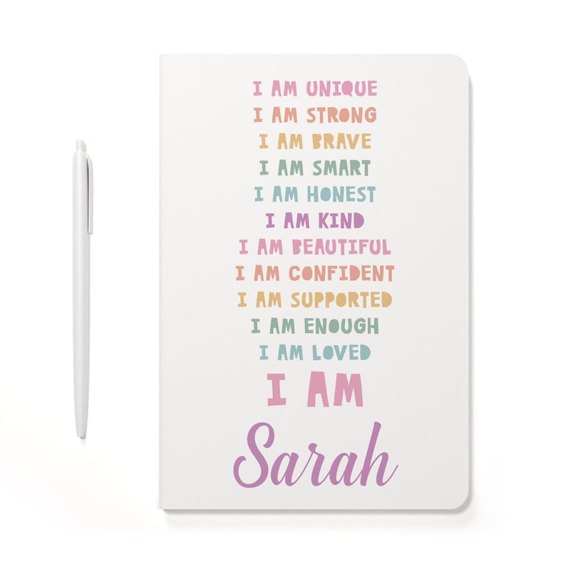 Girls Brave Strong Unique Notebook, Positive Affirmation, Any Name ...