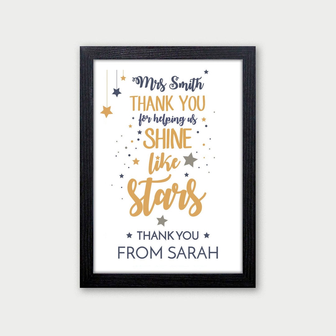 Star Teacher Gift - Personalised Teacher Thank You Gifts - Teaching ...