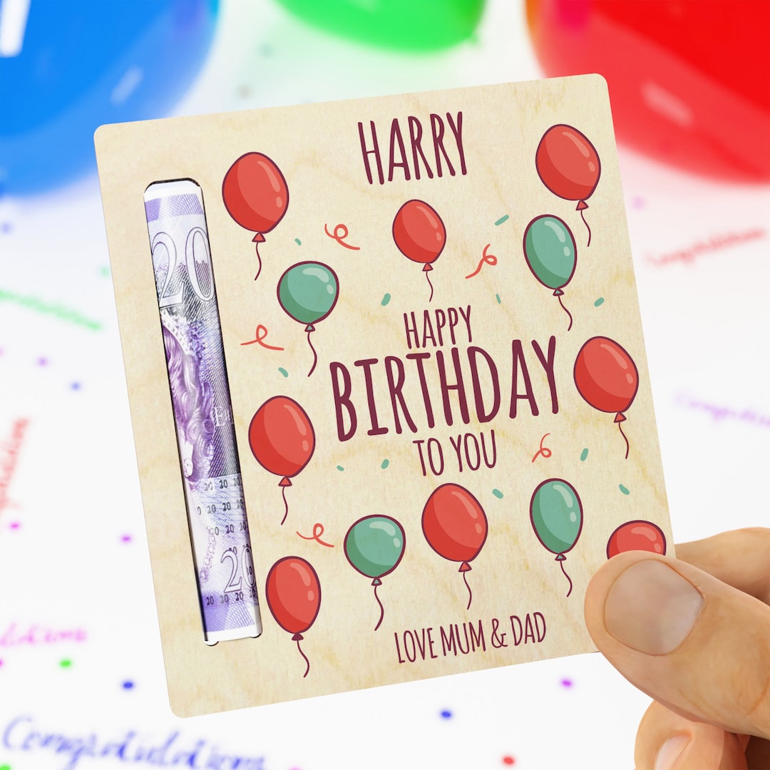 Personalised Birthday Money Holder Gift, Money Wallet, Birthday Money ...