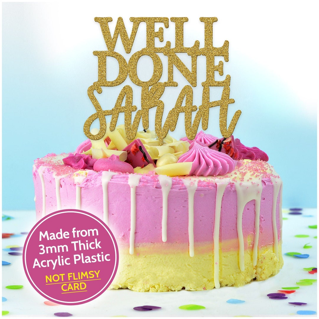 Congratulations Cake Topper PERSONALISED A Levels GCSE Exams ...