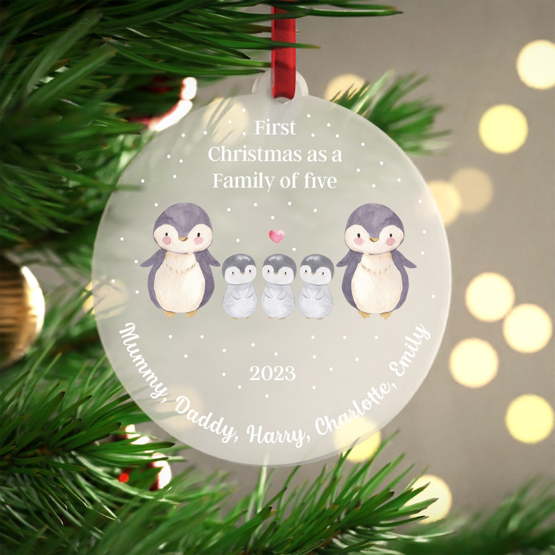 First Christmas as A Family of 5 Bauble 1st Christmas Family of 5 ...