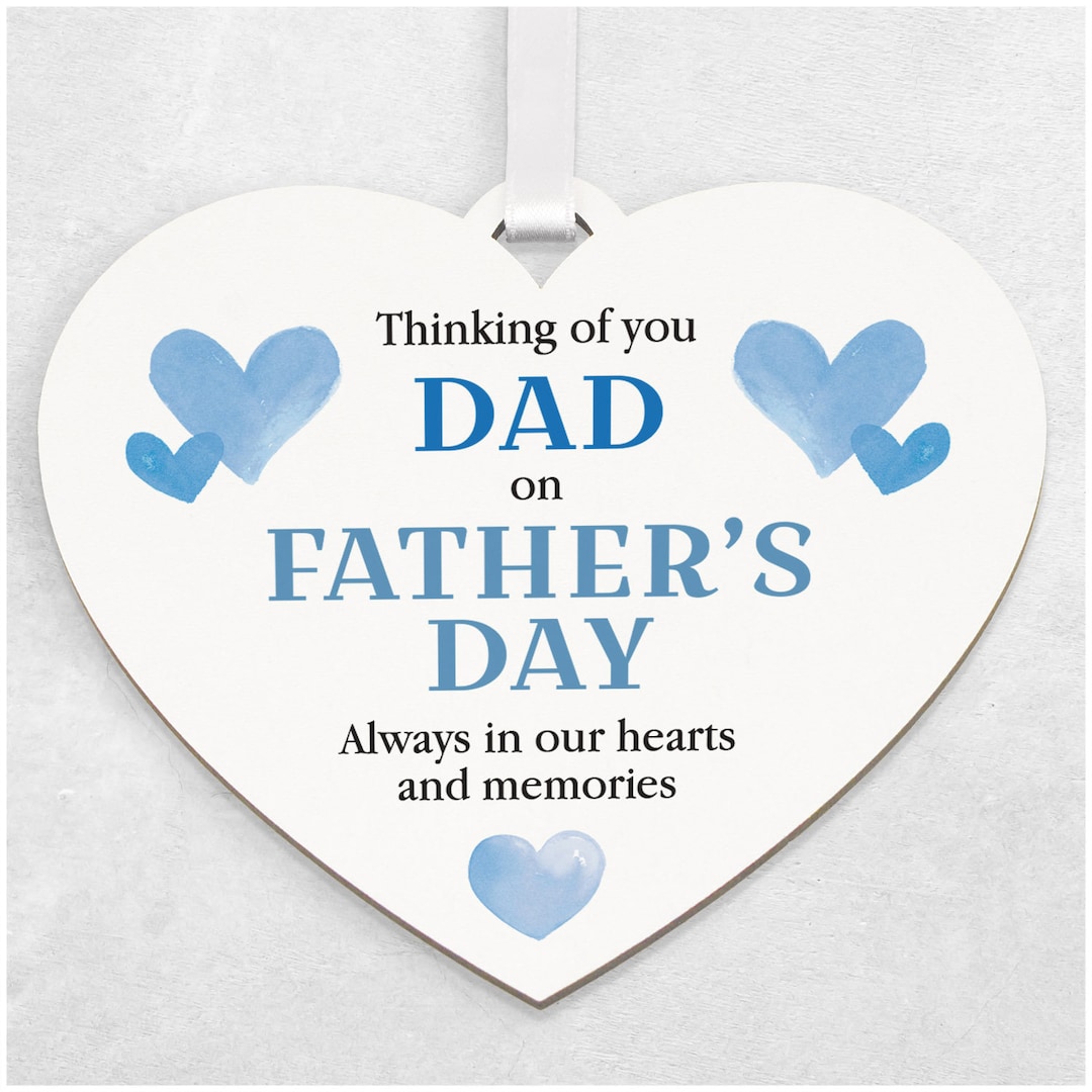 Fathers Day Memorial White Hearts Personalised Dad Daddy Grandad Uncle ...