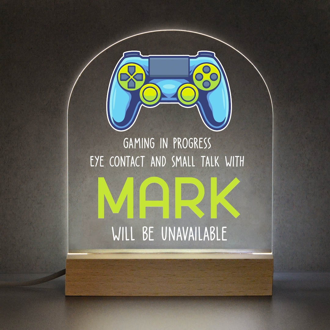 Personalised Gaming Gift, Gaming LED Desk Table Lamp Night Light, Gift ...