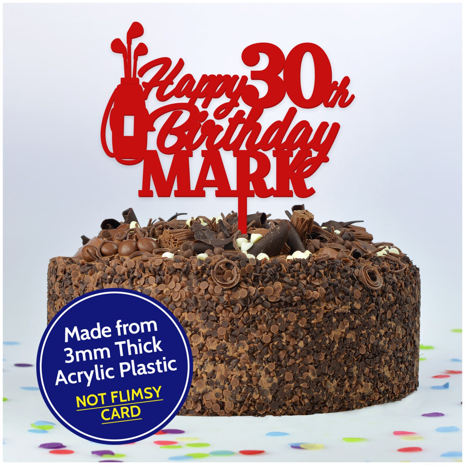 Golf Clubs Birthday Cake Topper Personalised Golf Cake | Etsy UK