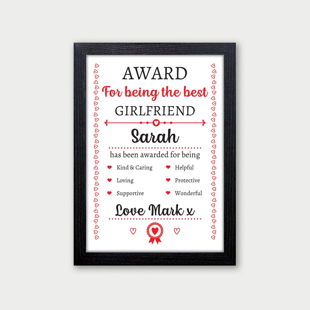 Best Girlfriend Award - Personalised Best Wife, Husband, Boyfriend ...
