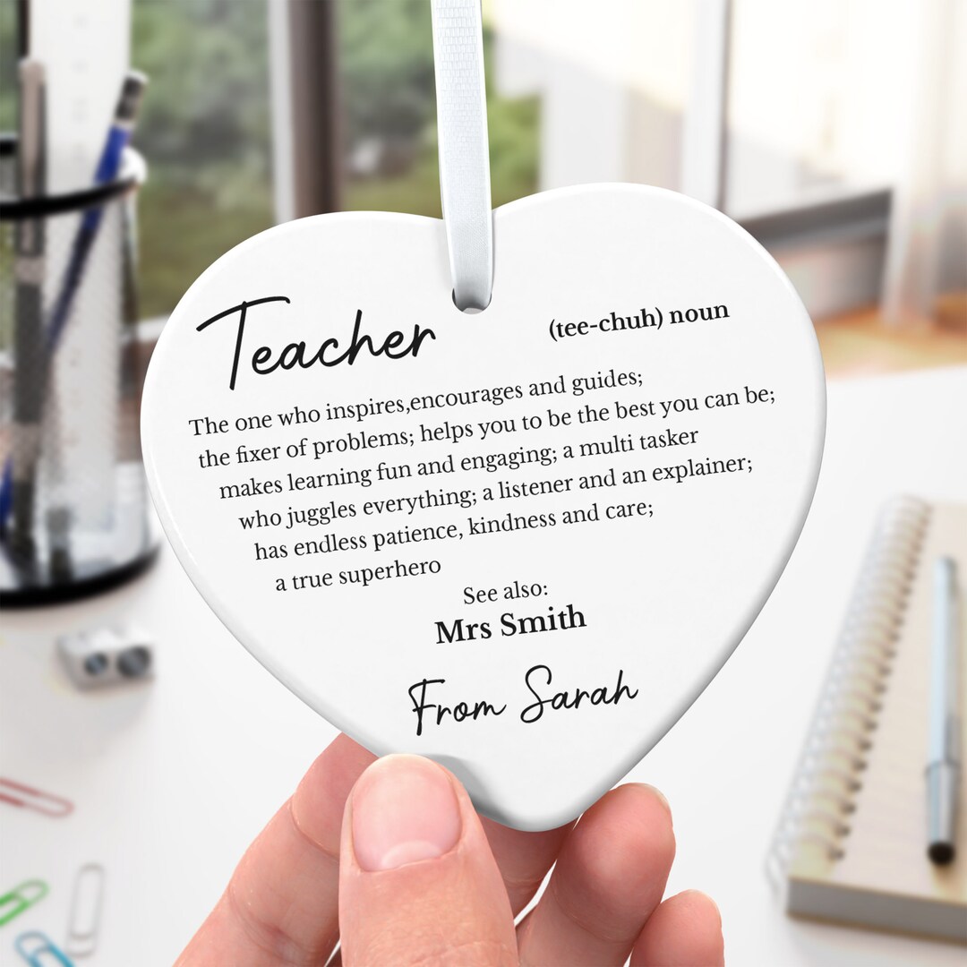 Teacher Definition Gift, Personalised Teacher Gift, End of Year Gift ...