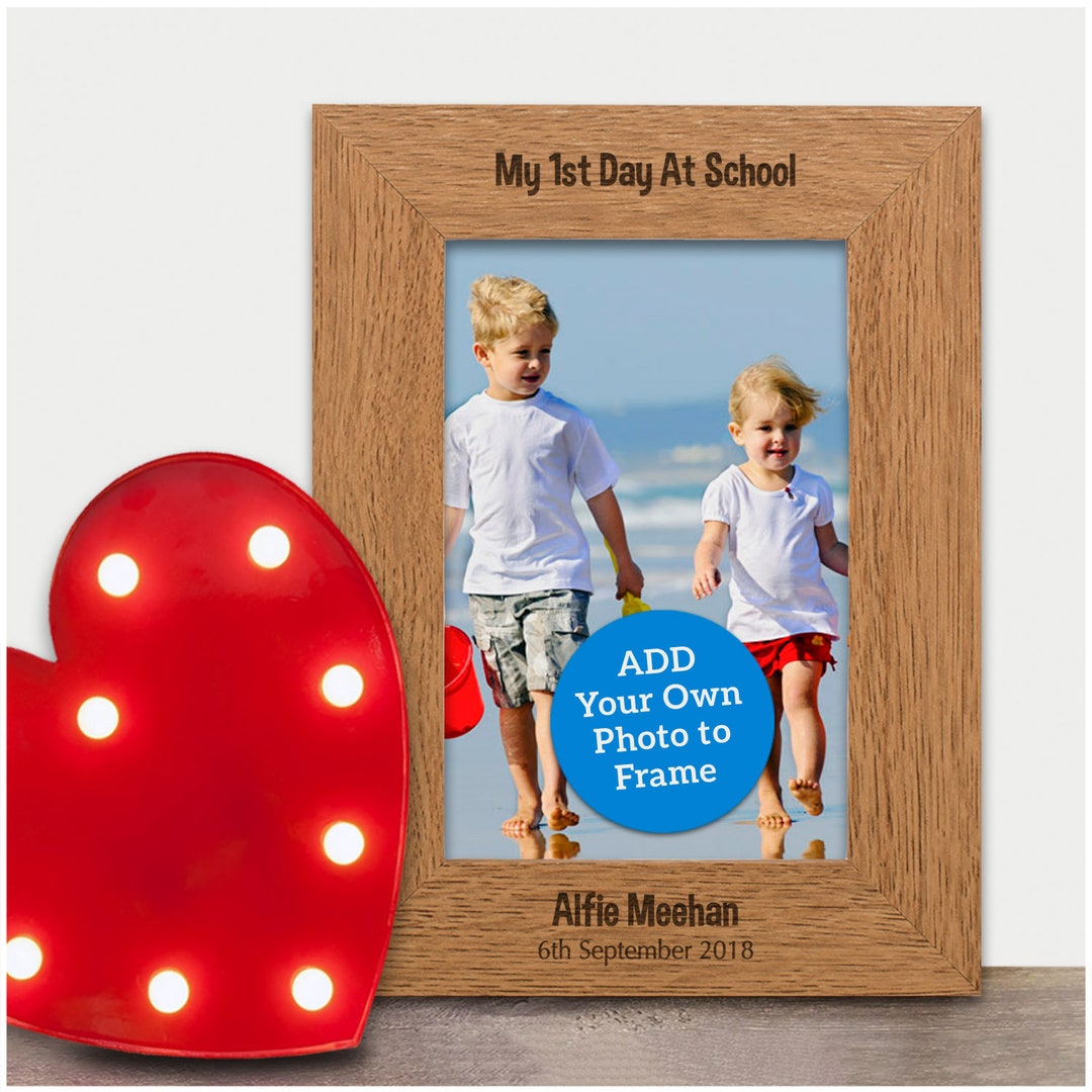 First Day of School Photo Frame Gift - Personalised First Day at School ...