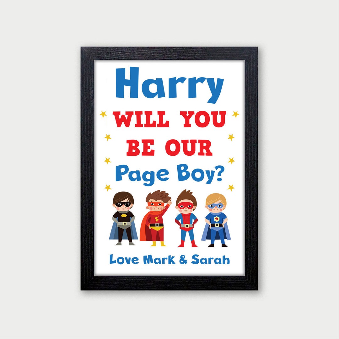 Superhero Will You Be My Page Boy Gift Personalised Super Hero Page Boy ...