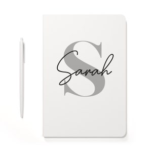Custom A5 Monogram Initial Notebook White Lined Notebook Monogram Gift ...