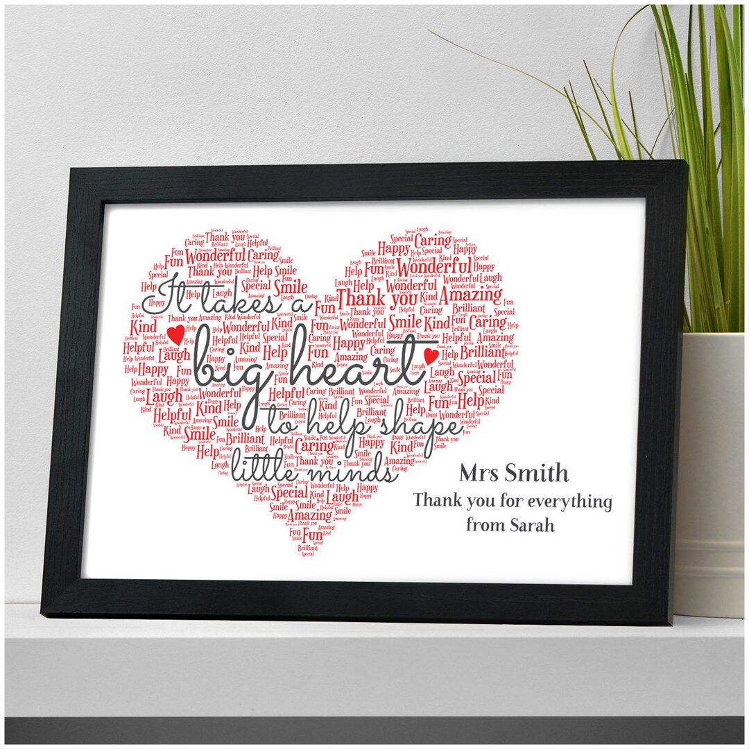 It Takes A Big Heart Teacher Gifts Personalised Gifts for Teacher ...