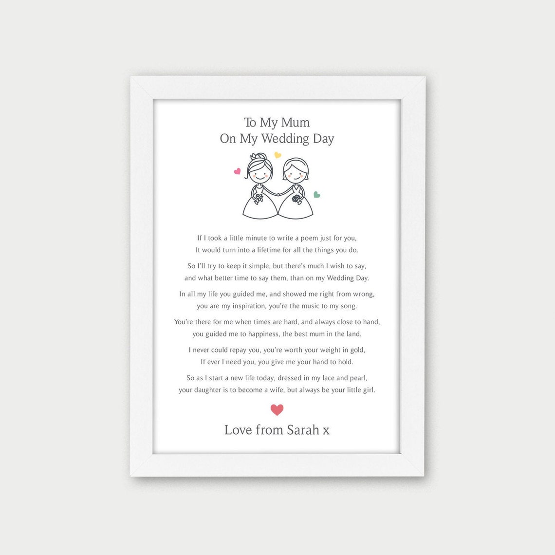 Mother of the Bride Poem Gift Personalised Mother of the | Etsy