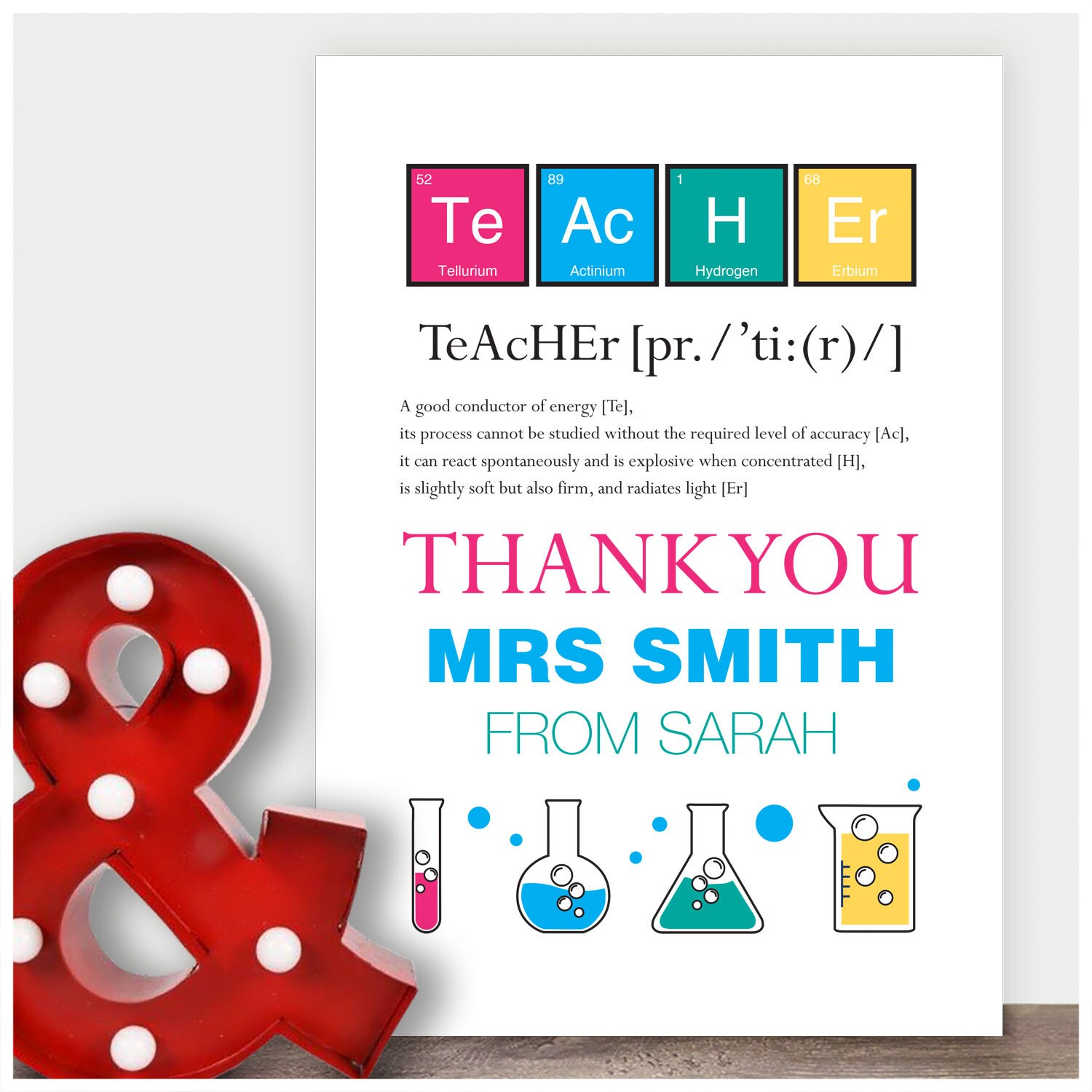 Science Teacher Gifts Personalised Thank You Gifts for - Etsy UK